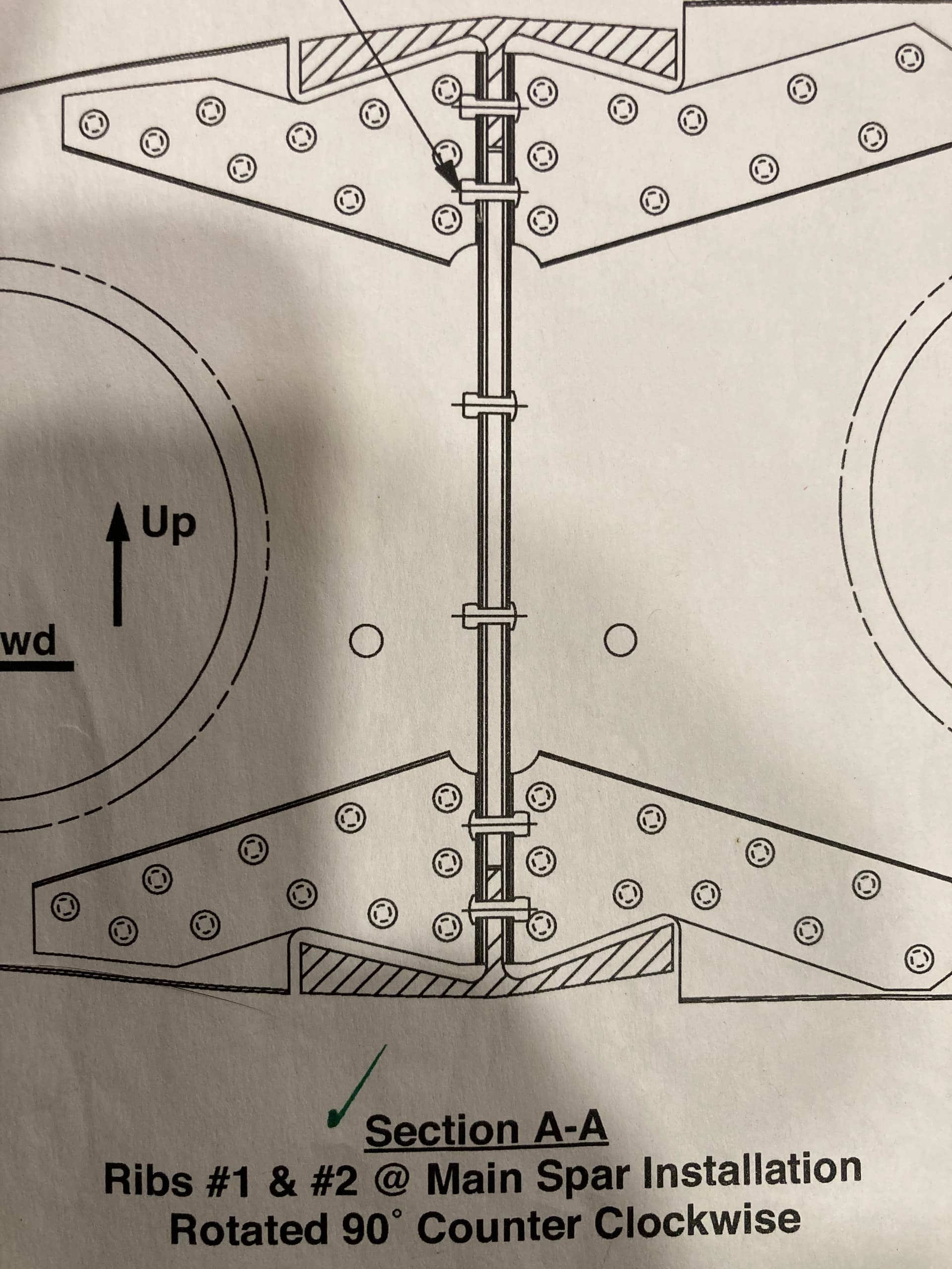 WIX-W11 Wing Substructure; Detail Section A-A, B-B, and C-C - rivet ...